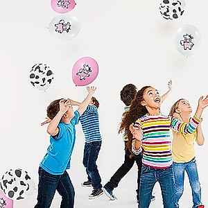 Cow Balloons, 12” Pink Cow Print Balloon Helium Latex Balloons for Birthday, Baby Shower, Cow Print Party, Cowgirl Rodeo Party, Farm Party Decorations Supplies