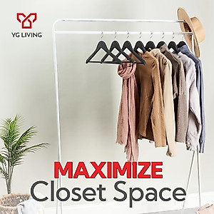 YG Living Black Wooden Hangers - 20 Pack - Elegant Clothes Hangers - Clothing Hangers for Closet, Dorm, Teens and Adults - Hang Coats, Suits, Jackets - Heavy Duty Hangers - Coat Hanger with Notches