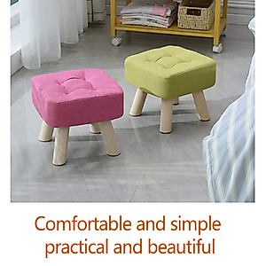 Solid Wood Small Stool Fashion Household Adult Sitting Pier Living Room Sofa Stool Low Stool Creative Fabric Small Bench Small Chair