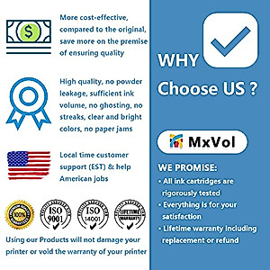 MxVol 414A Toner Cartridges 4 Pack【Patented Chip】 Compatible Replacement for HP 414A W2020A 414X W2020X Work with HP Color Pro MFP M479fdw M454dw Enterprise M455dn MFP M480f Printers Ink (4 Pack)