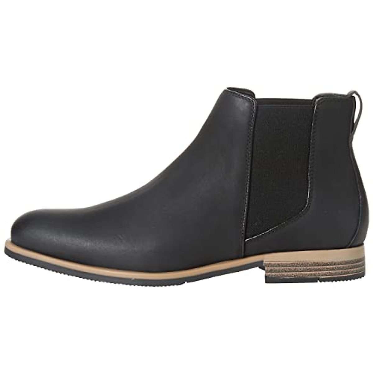 Amazon Essentials Men's Chelsea Boot, Black Faux Leather, 11