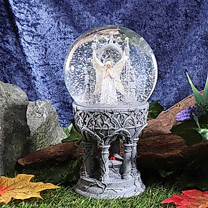 Nemesis Now Love Remains Snowglobe Anne Stokes 18.5cm, Resin, Glass, Water, Ivory