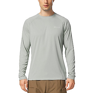 BALEAF Men's Rash Guard Shirts Fishing Long Sleeve UV Sun Protection SPF T-Shirts UPF 50+ Lightweight Beach Gray Size XXL