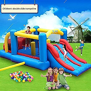 Inflatable Castle and Slide, Trampoline Children S Indoor and Outdoor Jumping Bed Kindergarten Small Square Toys Playground 560 * 255 * 190Cm