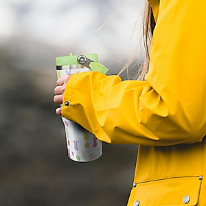 HOWSEESNOW 30oz Easter Tumbler with Handle and Straw, Colorful Rabbits Insulated Tumbler, Leak Proof Travel Coffee Mug, Reusable Stainless Steel EasterEgg Tumbler, Easter Gifts for Women