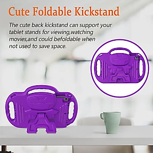 eTopxizu Kids Case for New iPad 10.2 Inch 2021/2020/2019 (9th/8th/7th Gen), Lightweight Shockproof Handle Stand Shoulder Strap Kids Case for 2021/2020/2019 iPad 10.2, iPad Air 3 10.5 2019, Purple