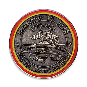 2021 Marine Corps Birthday Ball Challenge Coin! 9-11 Tribute USMC Bday Custom Coin! Designed for Marines by Marines Semper Fi. Officially Licensed Coin!