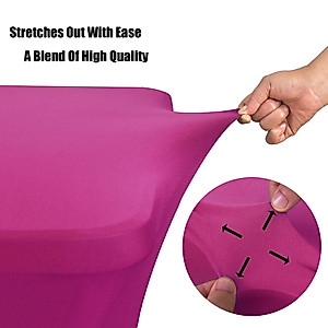 Indoor-Beauty Spandex Tablecloth 6FT Stretch Table Cover Fitted Rectangular Tables, Universal Stretch Patio Table Cloth for Wedding, Banquet, Party and Event（Fuchsia, 6FT