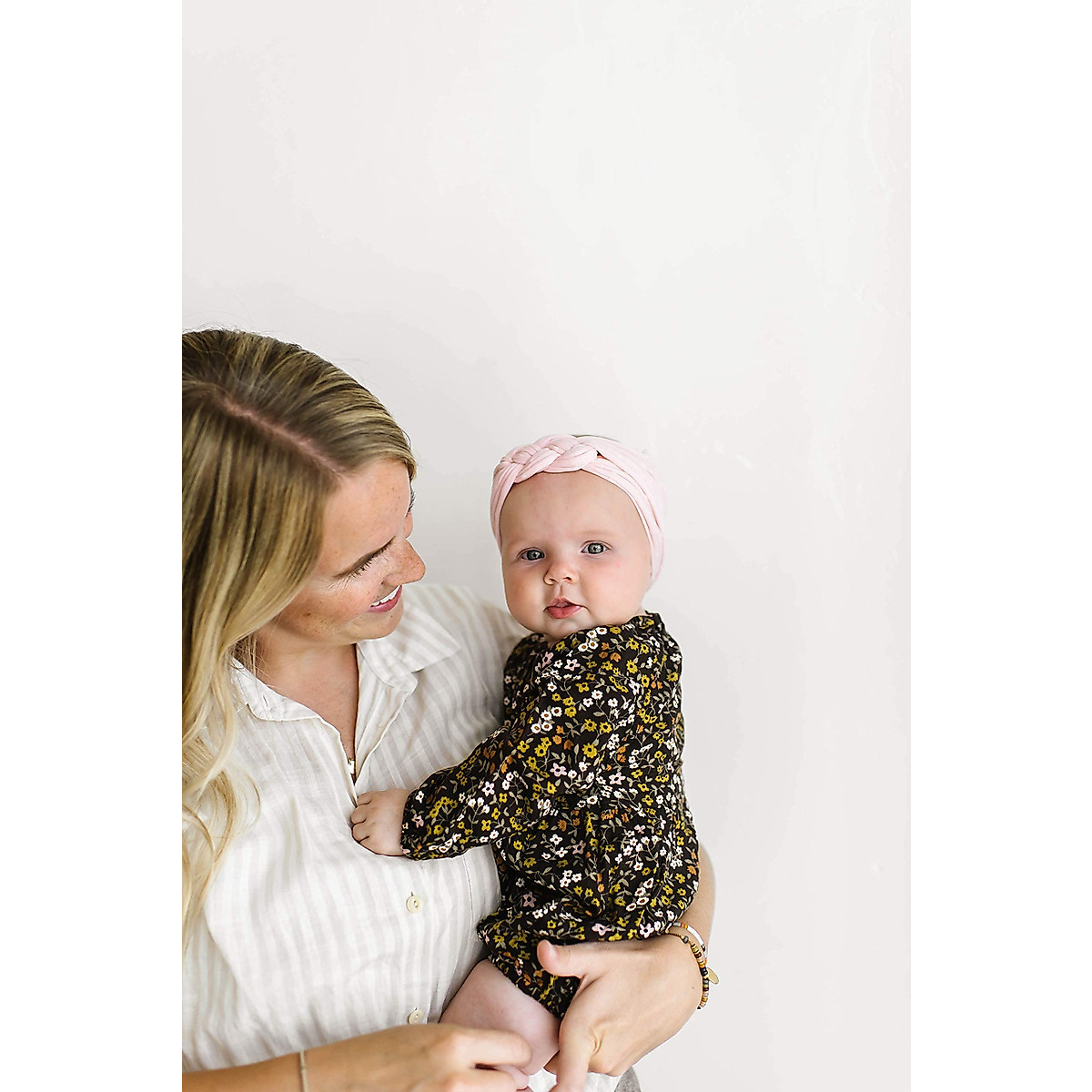 Baby Bling Bows Newborn to Toddlers Hair Bow - Three Amigas Headbands Hair Accessories Little Girls, One Size (3 Pack - 3 Pack - Mauve, Rose Quartz, Oatmeal Mushroom)