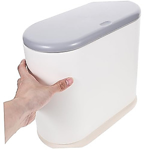 CRILSTYLEO Garbage Can Trash Can with Lid Toilet Trash Can Recycling Bin Reusable Trash Can Office Trash Can Trash Can Bathroom with Lid Litter Trash Can Trash Bin with Lid Abs White