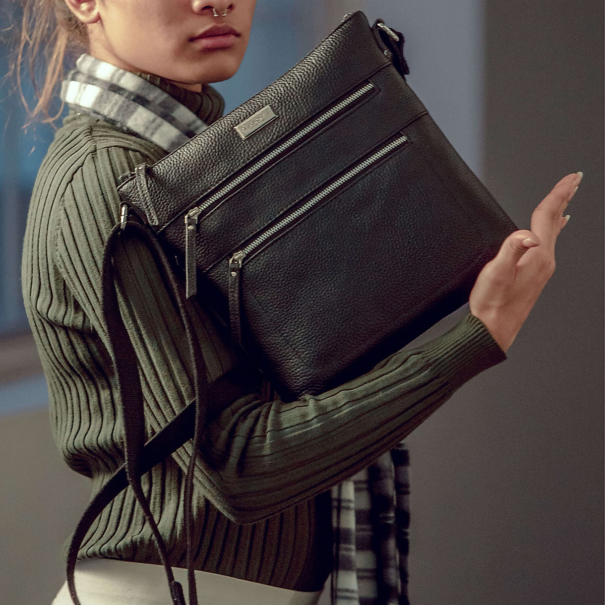 ASSOTS Crossbody Bags for Women – Real Leather Purses with RFID Protection, Multiple Pockets and Adjustable Strap