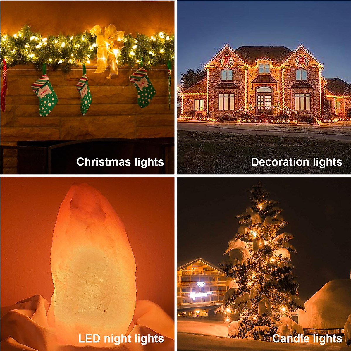 50 Pack C9 Led Christmas Lights Bulb, C9 Replacement LED Christmas Lights Outdoor Bulb, C9 Shatterproof Led Bulb for Christmas String Lights, E17 Base, Commercial Grade 2200K Warm White Bulbs