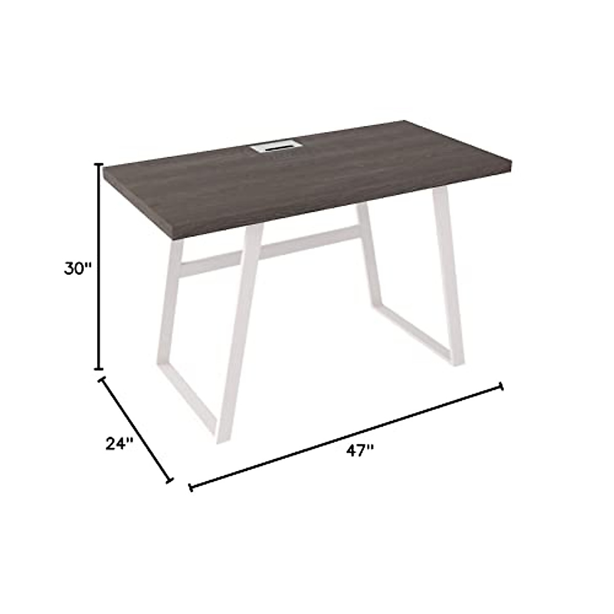 Signature Design by Ashley Dorrinson Modern Farmhouse 47" Home Office Writing Desk, Gray & White