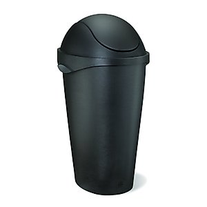 Umbra Swinger 12-Gallon Swing-Top Waste Can, Black, 11-20