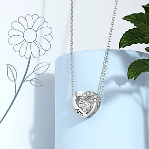 SEVENWELL Birth Month Flower Charm Fit Pandora Bracelets Heart Engraved Custom Personalized Jewelry Birthday for Her