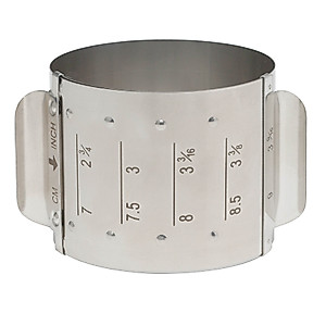 HIC Kitchen Adjustable Food Ring, Round, 18/8 Stainless Steel, Adjusts to 4 Different Sizes