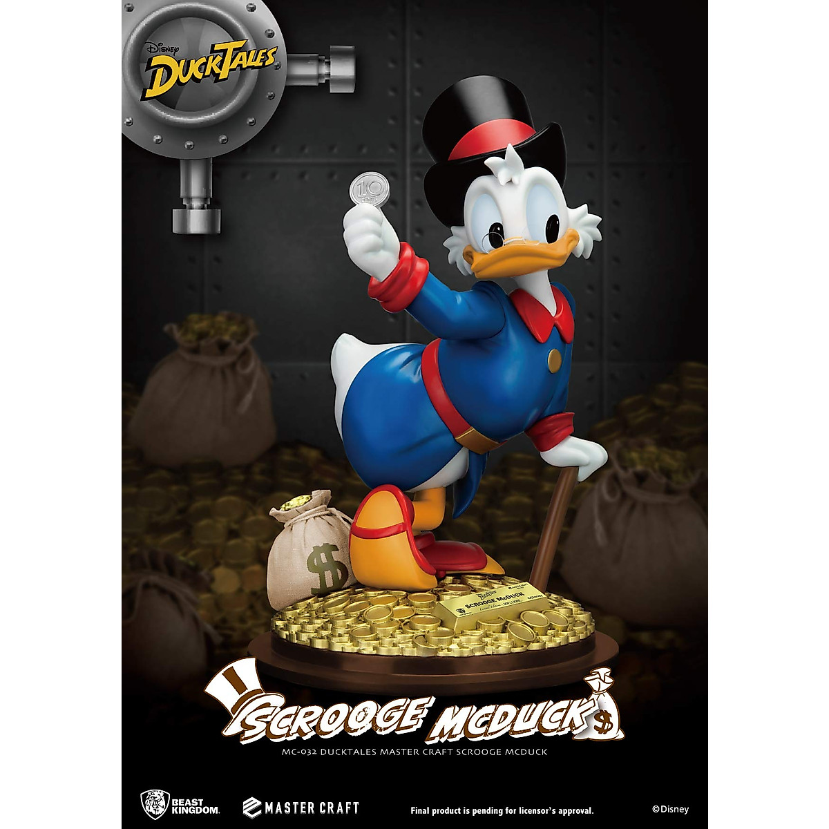 Beast Kingdom Ducktales: Scrooge McDuck MC-032 Master Craft Statue, Multicolor, 16 inches
