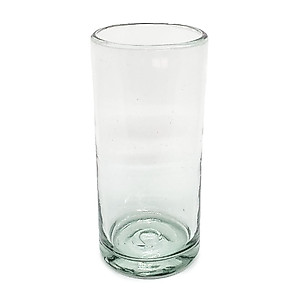 MexHandcraft Clear Blown 20 oz Tall Iced Tea Glasses, set of 6, Mexican Handmade Glassware, Recycled Glass, Lead & Toxin Free (Tall Iced Tea)