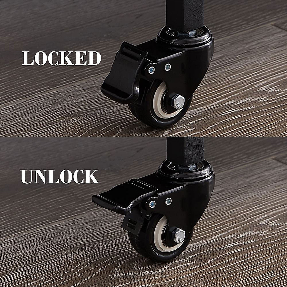 LVB Bar Cart with Wine Rack, 2 Tier Kitchen Cart on Wheels, Industrial Wood and Metal Portable Coffee Cart Table for Home, Rustic Modern Mobile Rustic Rolling Serving Cart with Shelves, Dark Oak