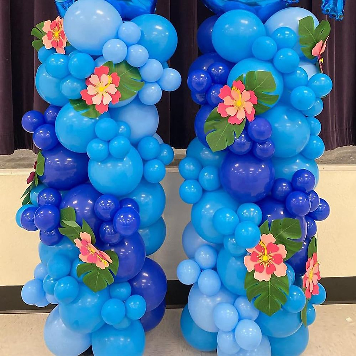 140PCS Blue Purple Balloon Arch Garland Kit Royal Blue Pastel Purple Blue Balloons for Kids Birthday Hawaii Tropical Luau Video Gaming Outer Space Party Baby Shower Decorations