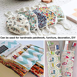 YOLUFER DIY Cotton Fabric Bundle 19.7 x 19.7 Inches, 7PCS Different Pattern, Squares Patchwork Material for Sewing Quilting Scrapbooking.