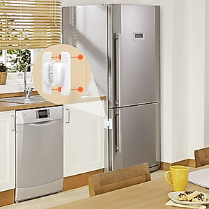 10 Pieces Child Safety Cabinet Locks, U-Shaped Sliding Cabinet Locks and 3m Adhesive Plastic Drawers Locks for Babies with Extra Security Locking Buttons for Cabinets Fridge Closet Dresser (White)