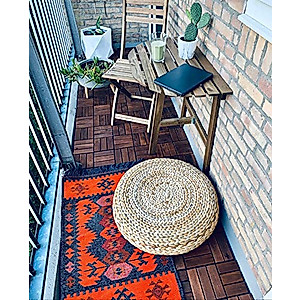 Secret Sea Collection Modern Bohemian Style Small Area Rug, 2' x 3' ft, Cotton, Washable, Reversible (Charcoal Grey-Orange)