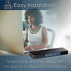 TRENDnet 24-Port Gigabit Switch, TEG-S25, 24 x Gigabit RJ-45 Ports, 48Gbps Switching Capacity, Fanless Design, Metal Enclosure, Internal Power Supply, Lifetime Protection, Black