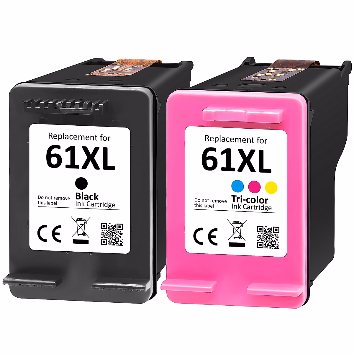 Remanufactured Ink Cartridge Replacement for HP 61 HP61 Black Color Combo Pack for Envy 4500 4502 5530 DeskJet 2512 1512 2542 2540 2544 3000 3052a 1055 3051a 2548 OfficeJet 4630 Updated Chip