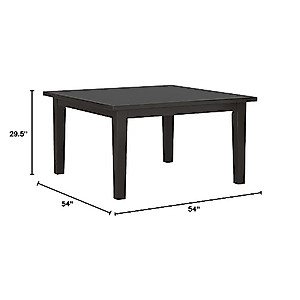 SIMPLIHOME Eastwood SOLID HARDWOOD 54 Inch Square Contemporary Dining Table in Java Brown, For the Dining Room