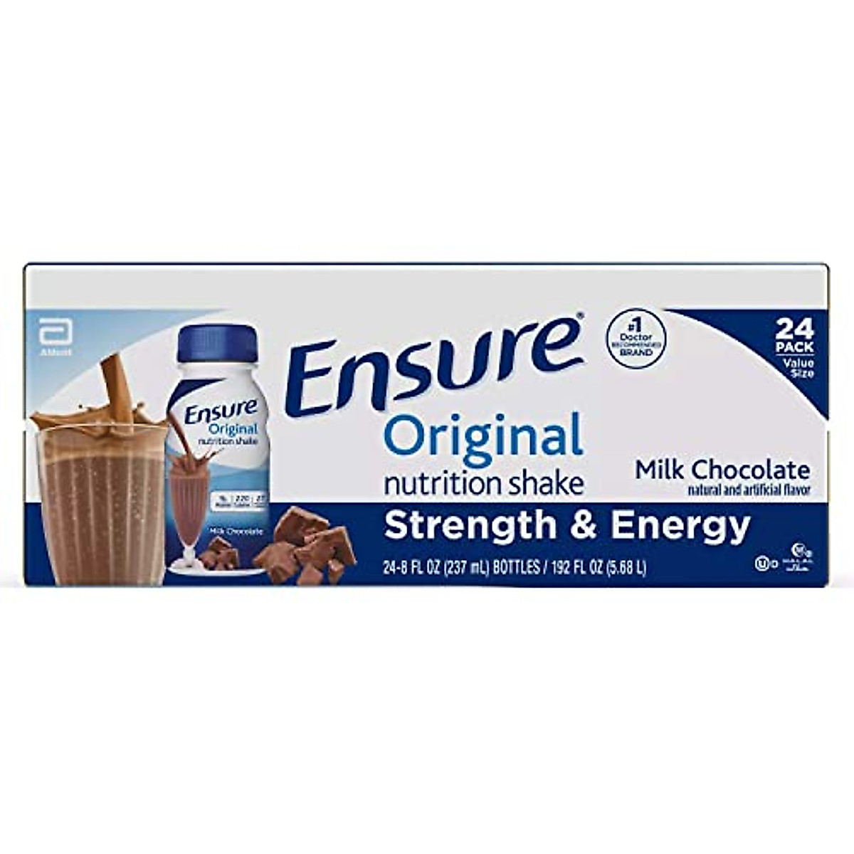 Ensure Original Nutrition Shake, Milk, 8 Chocolate 192 Fl Oz (Pack of 24)