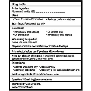ZeroSweat Antiperspirant Deodorant | Clinical Strength Hyperhidrosis Treatment - Reduces Armpit Sweat 1.2 Fl.Oz (1 Pack)