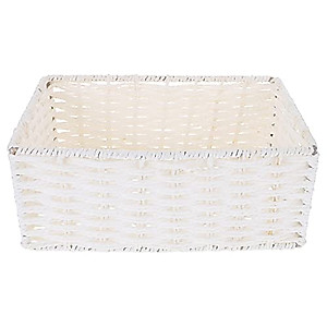 IMIKEYA Water Hyacinth Storage Baskets Woven Storage Basket Key Holder Shelf Basket Drawer Organizer Square Storage Basket Toilet Roll Basket