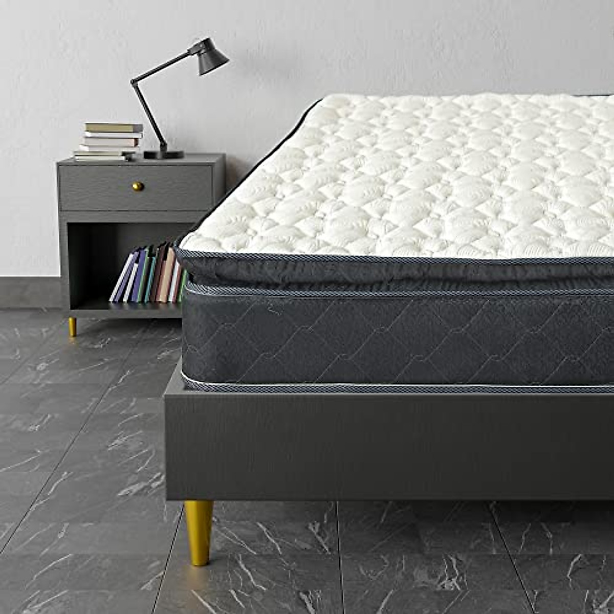 Continental Sleep 9-Inch Medium Firm Pillowtop Pocketed Coil Hybrid Mattress, Full, white