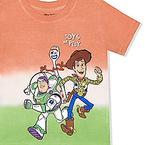 Disney Toy Story Boys’ Woody, Buzz Lightyear and Forky T-Shirt for Toddlers and Little Kids Multi Color