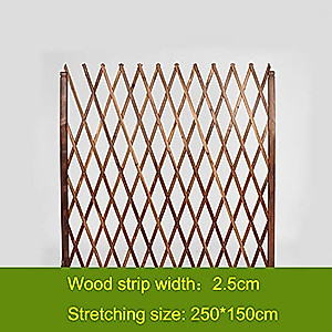 Large Fence,Wood Fence Grid Decoration Telescopic Guardrail Edging Fencing Privacy Fence Indoor Outdoor Garden Fence