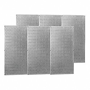 Wall Control Pegbrd Panel,32",Rnd Hole/Slotted,Silver