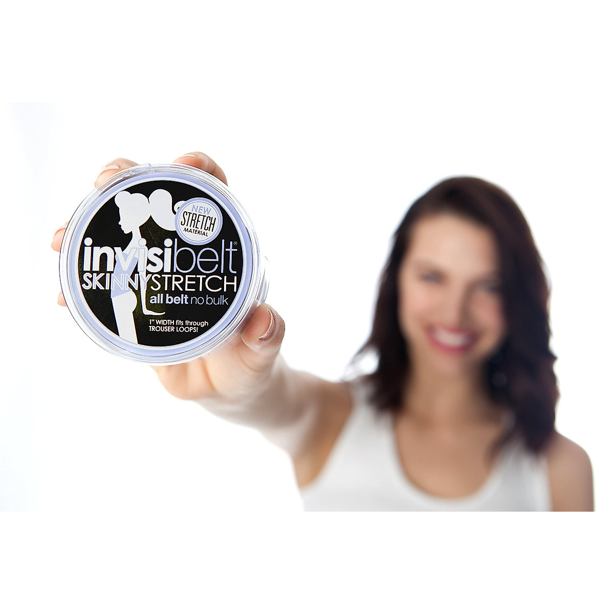 Invisibelt Skinny Stretch Women's Lay Flat Belt, One Size, Black