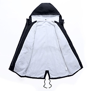 luwita Army Green Jacket Women Women's Winter Jackets Coats Thick Lined Warm Overcoat Long Sleeve Hooded Puffer Down Zip Up Button Overcoat Zip Up Hoodie Y2K