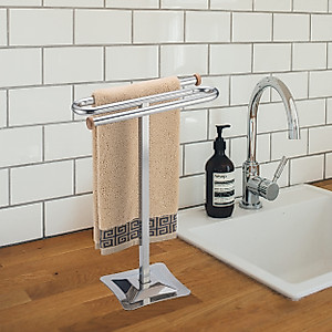 ZCDCP Hand Towel Holder Stand, S-Shape Countertop Towel Stand with Metal Base Freestanding Towel Rack for Bathroom