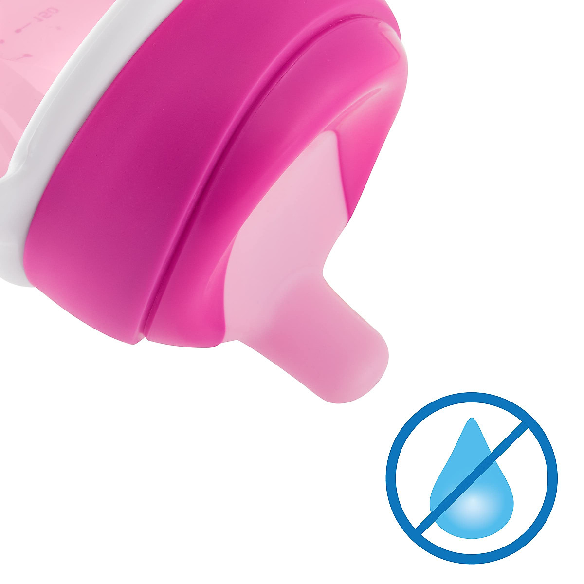 Chicco Semi-Soft Trainer with Bite-Resistant Spout and Spill-Free Lid 7oz.| Removable, Non-Slip Handles | Top-Rack Dishwasher Safe | Easy to Hold Ergonomic Indents | Pink| 6+ Months