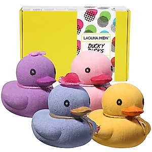 Duck Bath Bombs for Boys, Girls & Toddler - Color Tablets Gift Set for Kids, Organic Fizzy Bombs with Toys - Natural Toy Safe for Sensitive Skin (Rubber Ducky Bubble Bath)