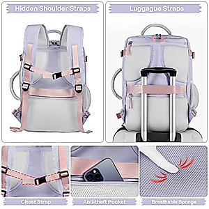 Extra Large Travel Backpack (2 Pieces Black & Purple) as Person Item Flight Approved, 40L Carry On Backpack, 17 Inch Laptop Backpack, Waterproof Backpack, Durable College Bookbag, Hiking Backpa
