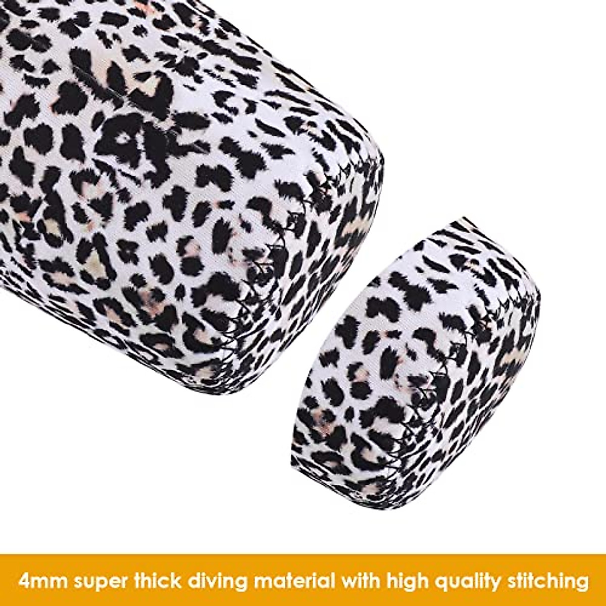 TIESOME Reusable Iced Coffee Sleeves, Leopard Print 3 Pieces Neoprene Cup Sleeve Coffee Cup Holder for Iced & Hot Drinks Beverages Sleeve for Most Coffee S+M+L 3 Size