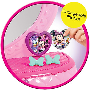 Disney Junior Minnie Mouse Bow-Tique Bowdazzling Vanity and Accessories with Lights and Sounds, Pretend Play