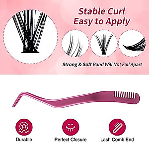 FADLASH DIY Eyelash Extension Kit, 240Pcs Lash Clusters with Lash Bond and Seal, Clusters Eyelash Applicator Tool, D Curl Thin Band DIY Lash Extension Kit Easy to Apply (30D+40D Kit)