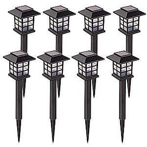 LAUREL CANYON Solar Pathway Lights 8 Pcs, Outdoor Solar Landscape Decorative Lights, Automatic Walkway Lights with LED Light Bulbs for Garden, Path, Yard, Lawn, Square