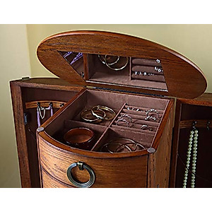 Powell Burnished Oak Jewelry Armoire