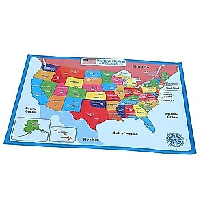 Ciieeo US Map 1 Sheet United States map accessories supplies accessory usa map for playroom decor supplies portable synthetic paper Interesting Map Poster