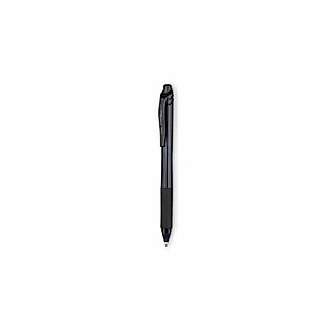 Pentel BL110A EnerGel-X Retractable Roller Gel Pen, 1mm, Trans Black Barrel, Black Ink, Dozen